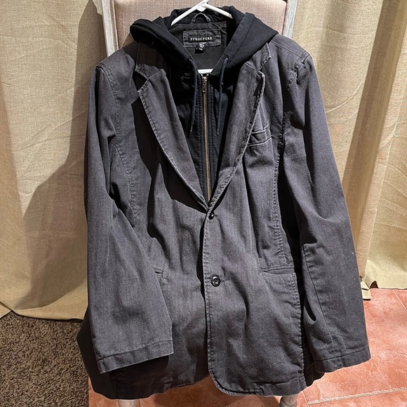 Structure | Jackets & Coats | Structure Denim Blazer With Hoodie | Poshmark